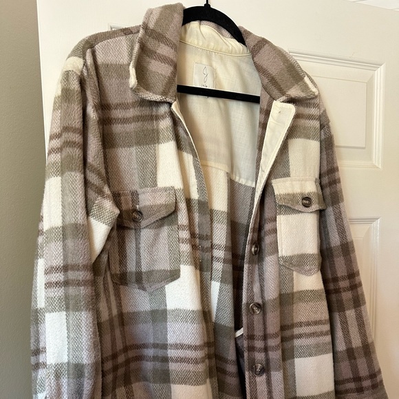 Joie | Jackets & Coats | Neutral Plaid Shacket | Poshmark